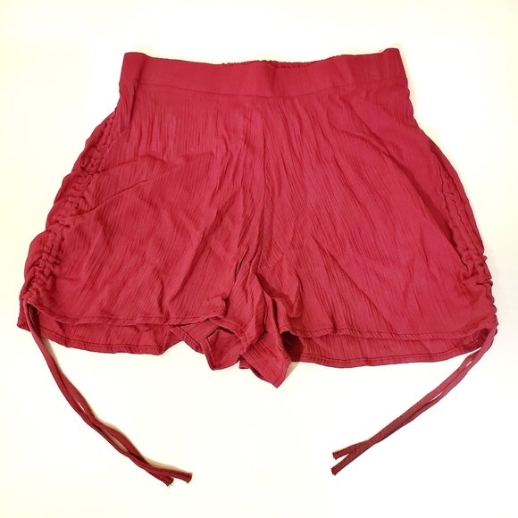 La Gypsy | Shorts | La Gypsy Pink Rayon Shorts With Bungee Strings On ...